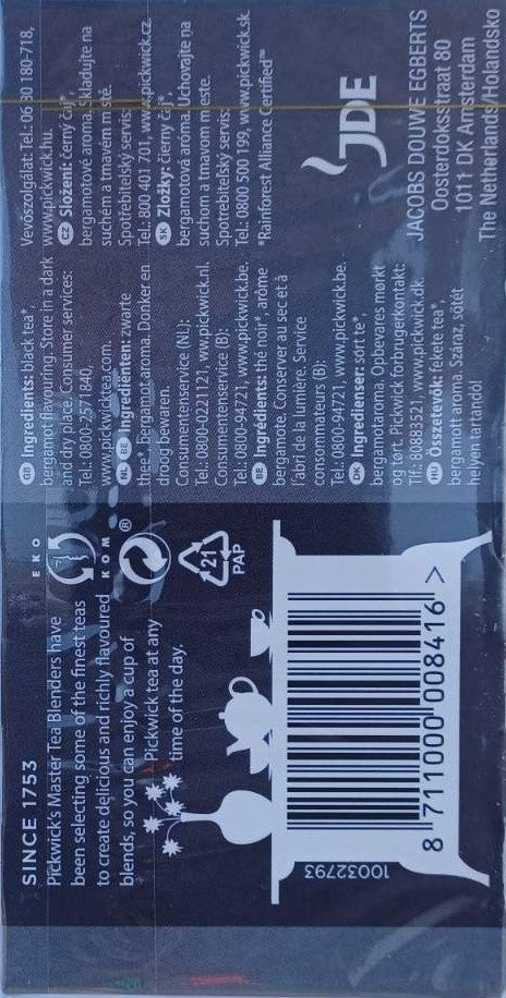 Pickwick earl grey thee, 20 zakjes – Dutch Food in America